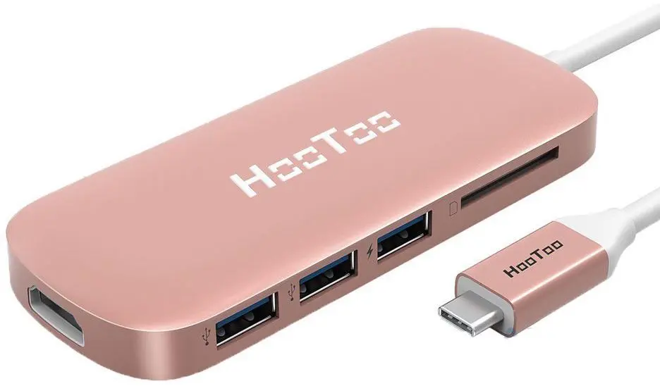 HooToo HT-UC001 Rose Gold, USB C Hub, Shuttle 3.1 Type C Hub